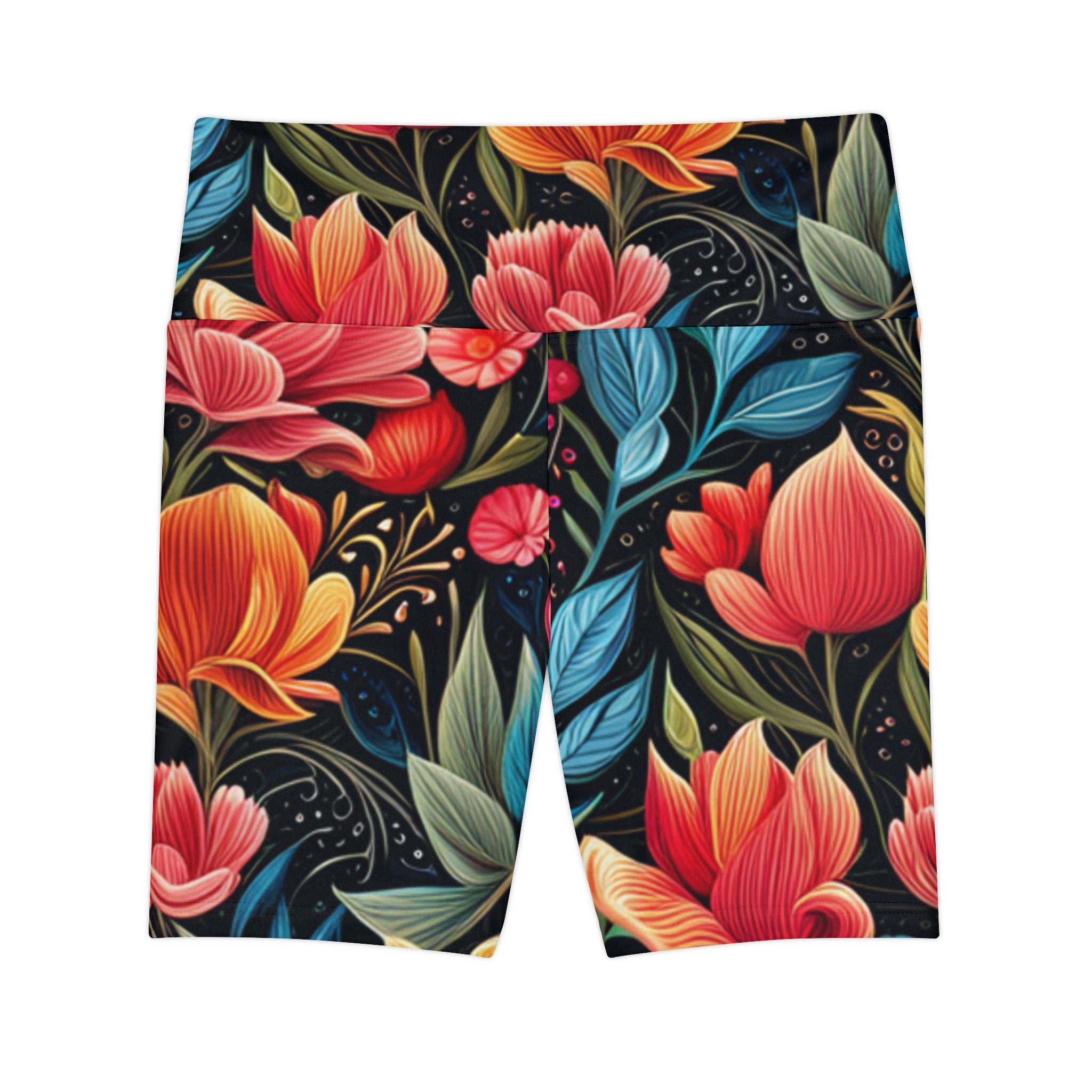 Exotic Bloom: Women's Tropical Flower Workout Shorts (AOP) - Etsy