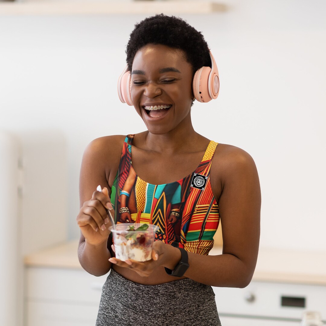 Lioness Pride Series 4: African Inspired Kente Cloth Sports Bra (AOP ...