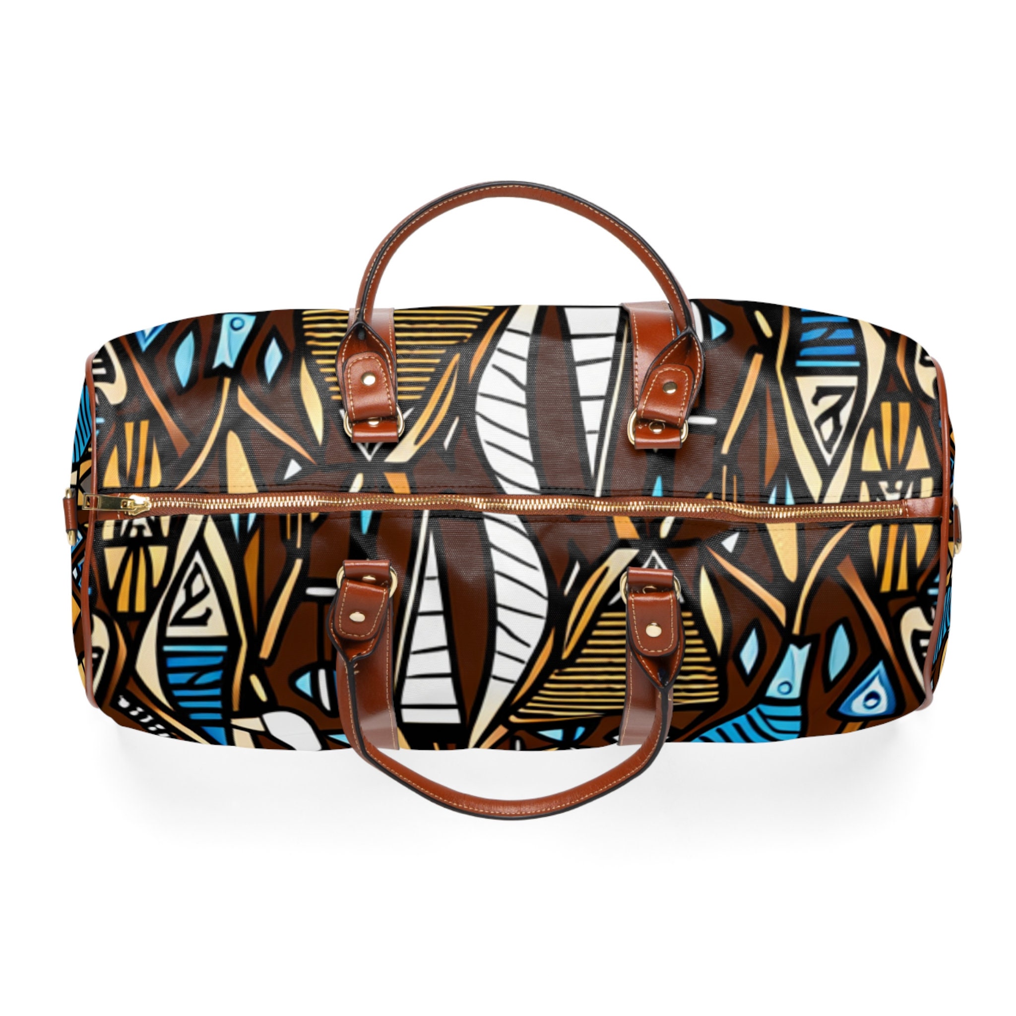 African Mud Cloth Inspired Design Waterproof Nylon Travel Bag With ...