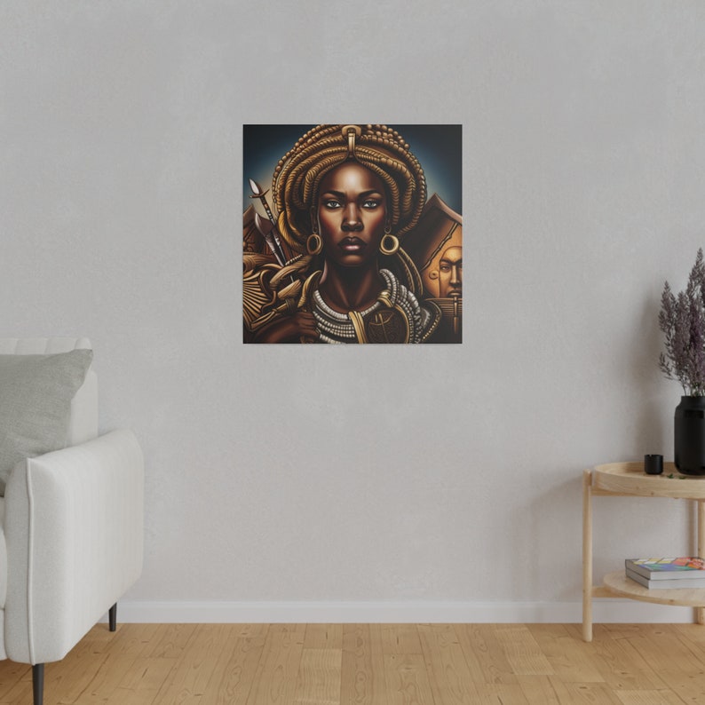 Majestic Fierce and Courageous: Matte Canvas Portrait of an African ...
