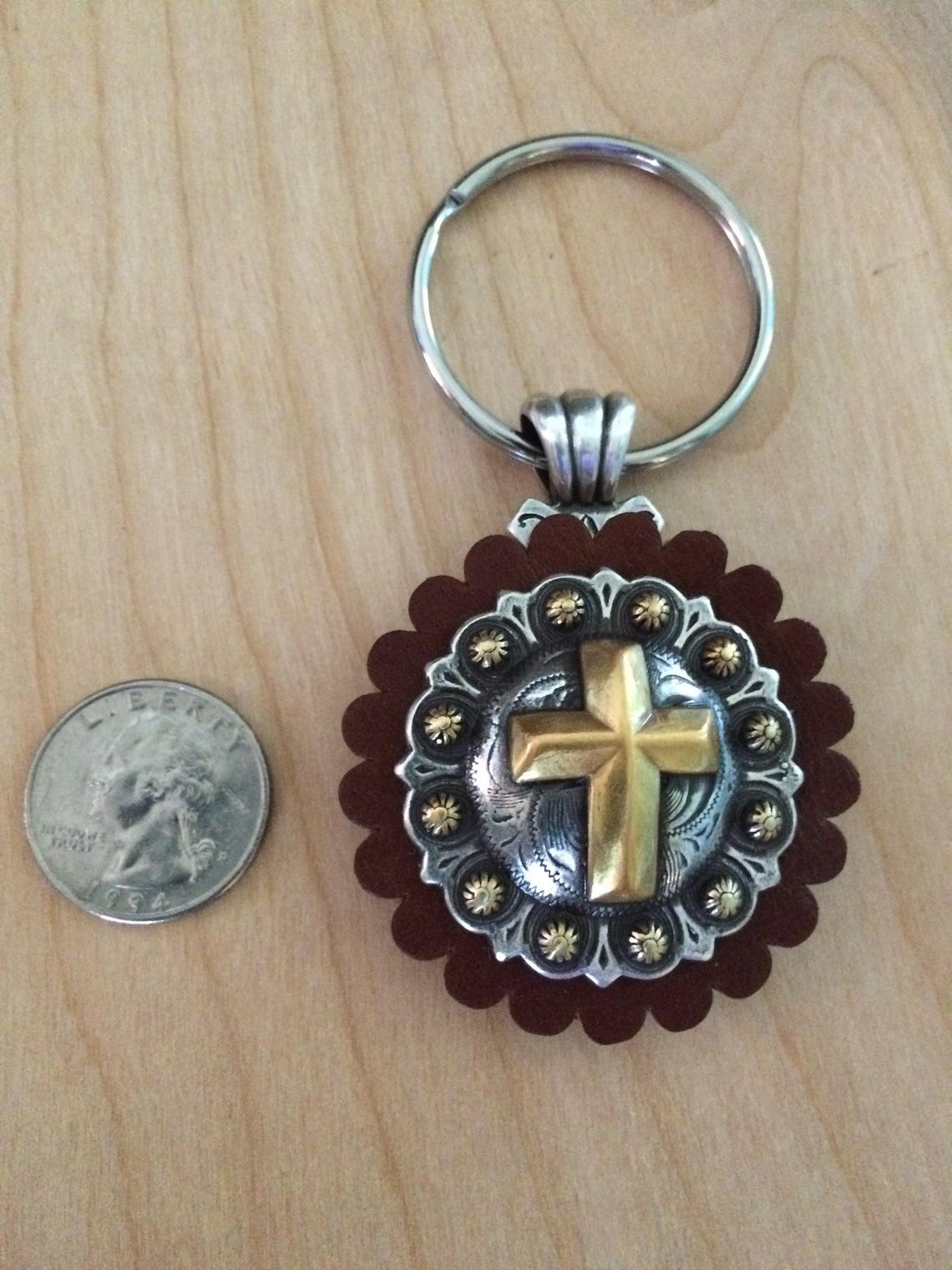 Cross Concho Keychain - Etsy