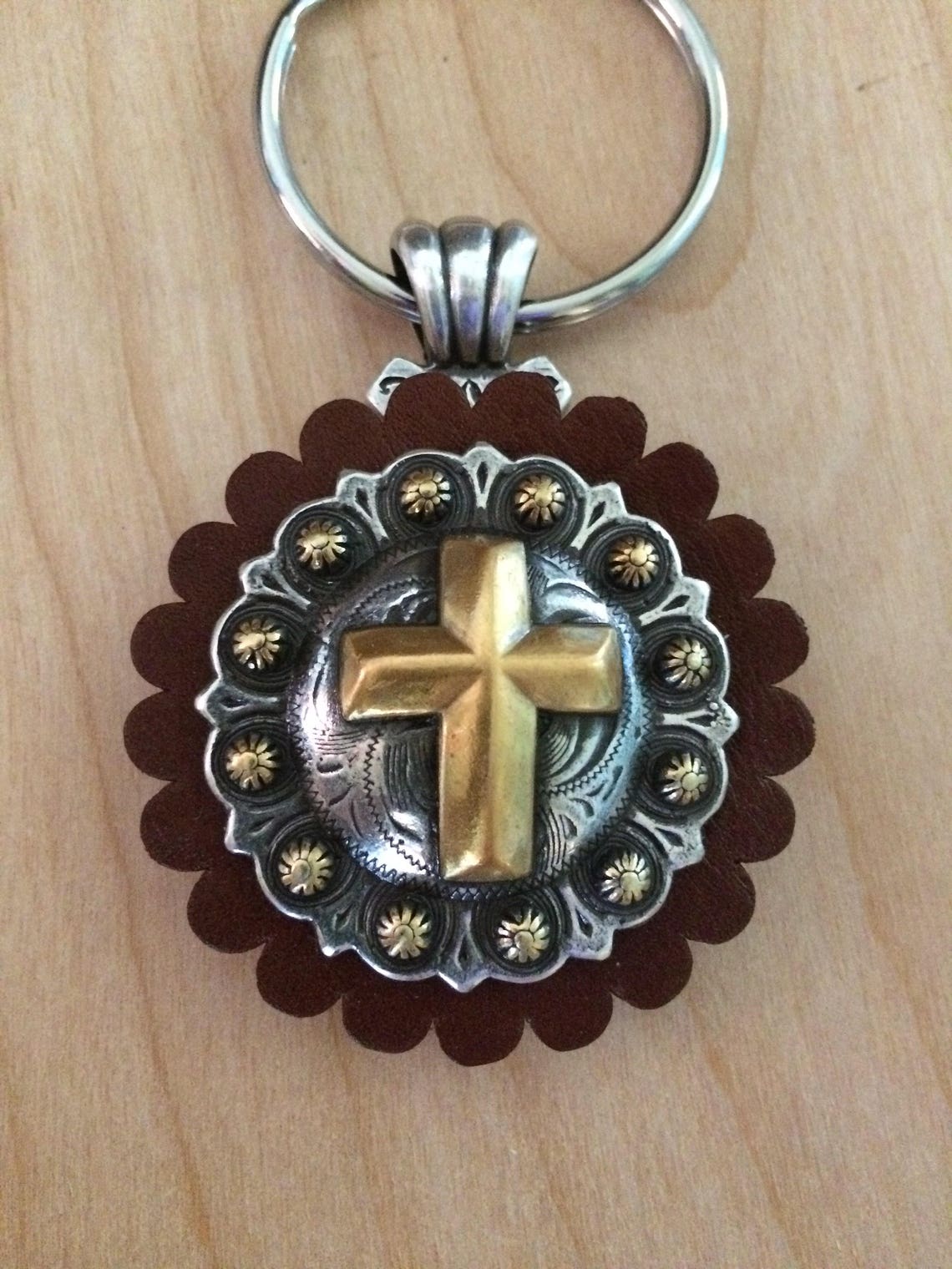 Cross Concho Keychain - Etsy