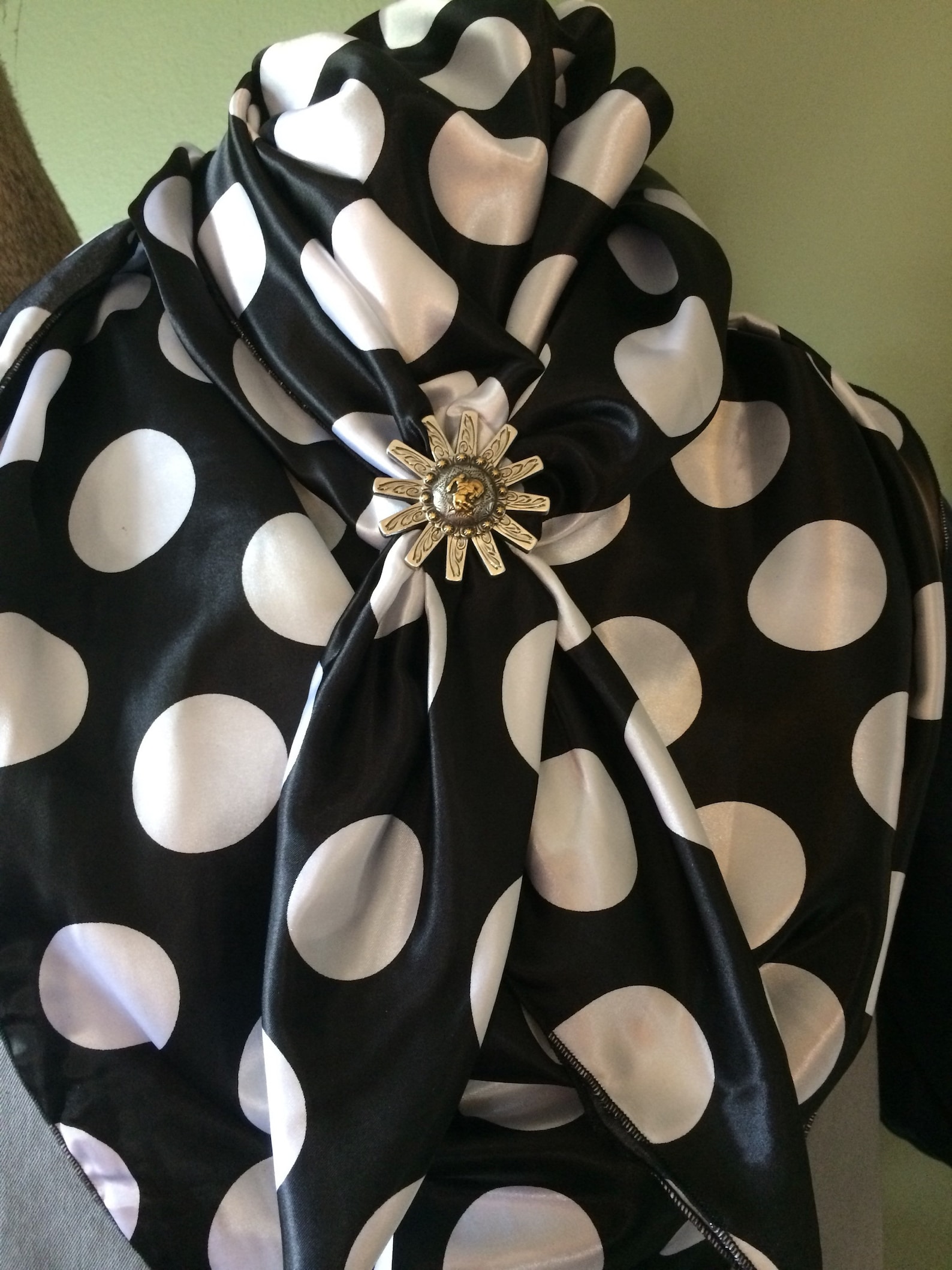 Black Polka Dot Cowboy Buckaroo Wild Rag by Mann Creek Wild | Etsy