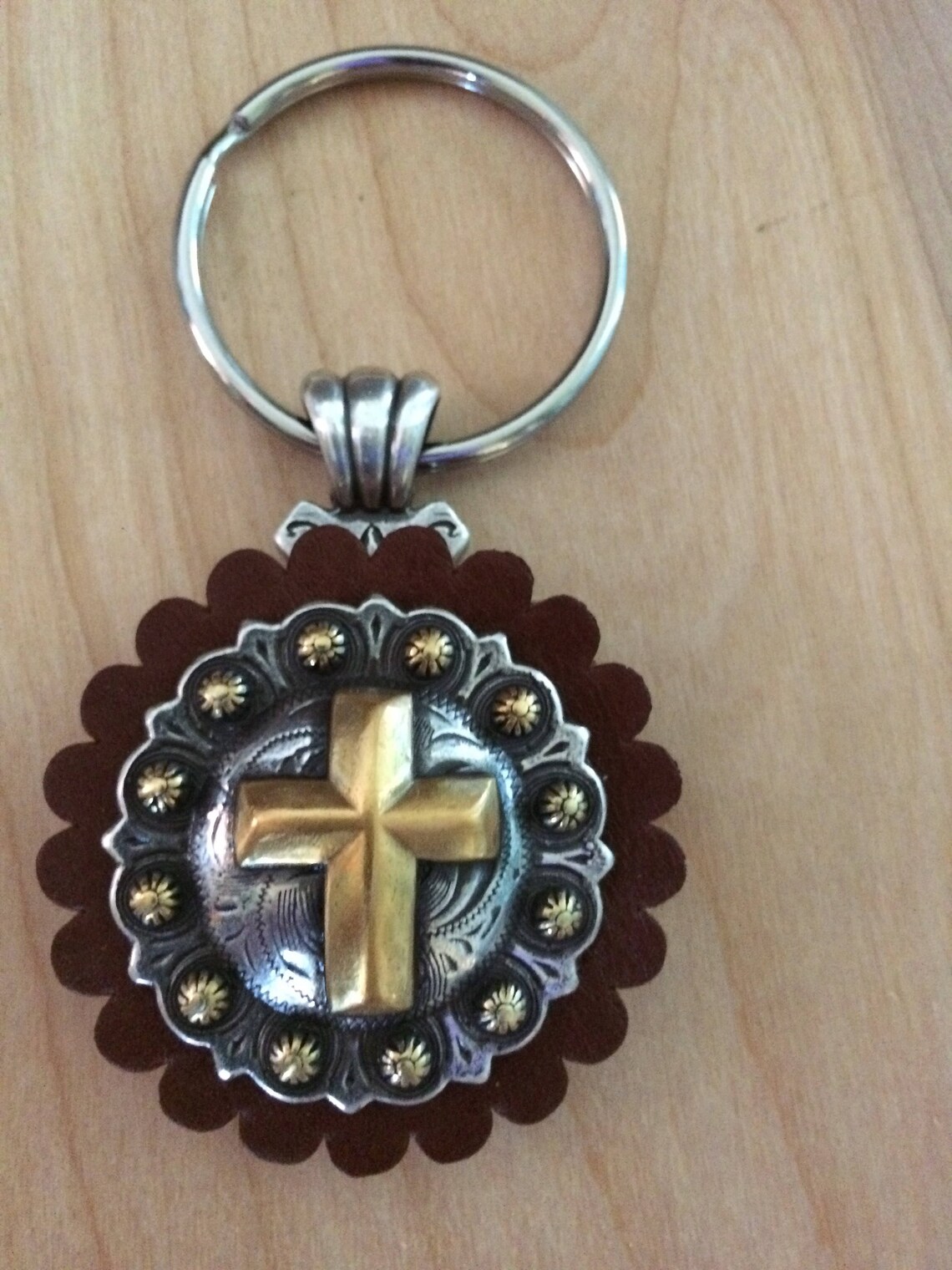 Cross Concho Keychain - Etsy
