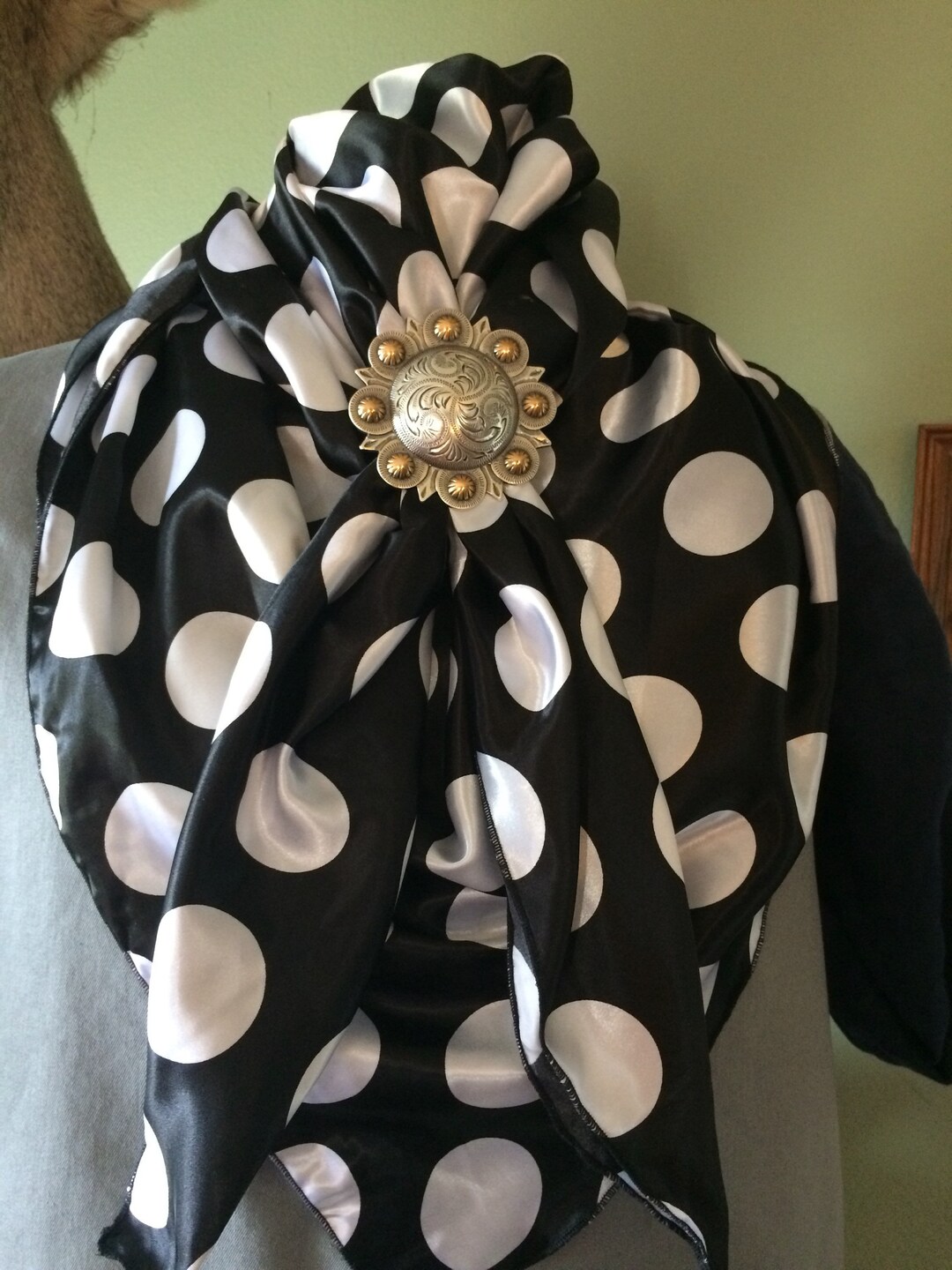 Black Polka Dot Cowboy Buckaroo Wild Rag by Mann Creek Wild Rags - Etsy