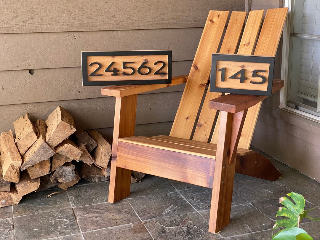Modern/rustic Solid Cedar House Number Address Sign - Etsy