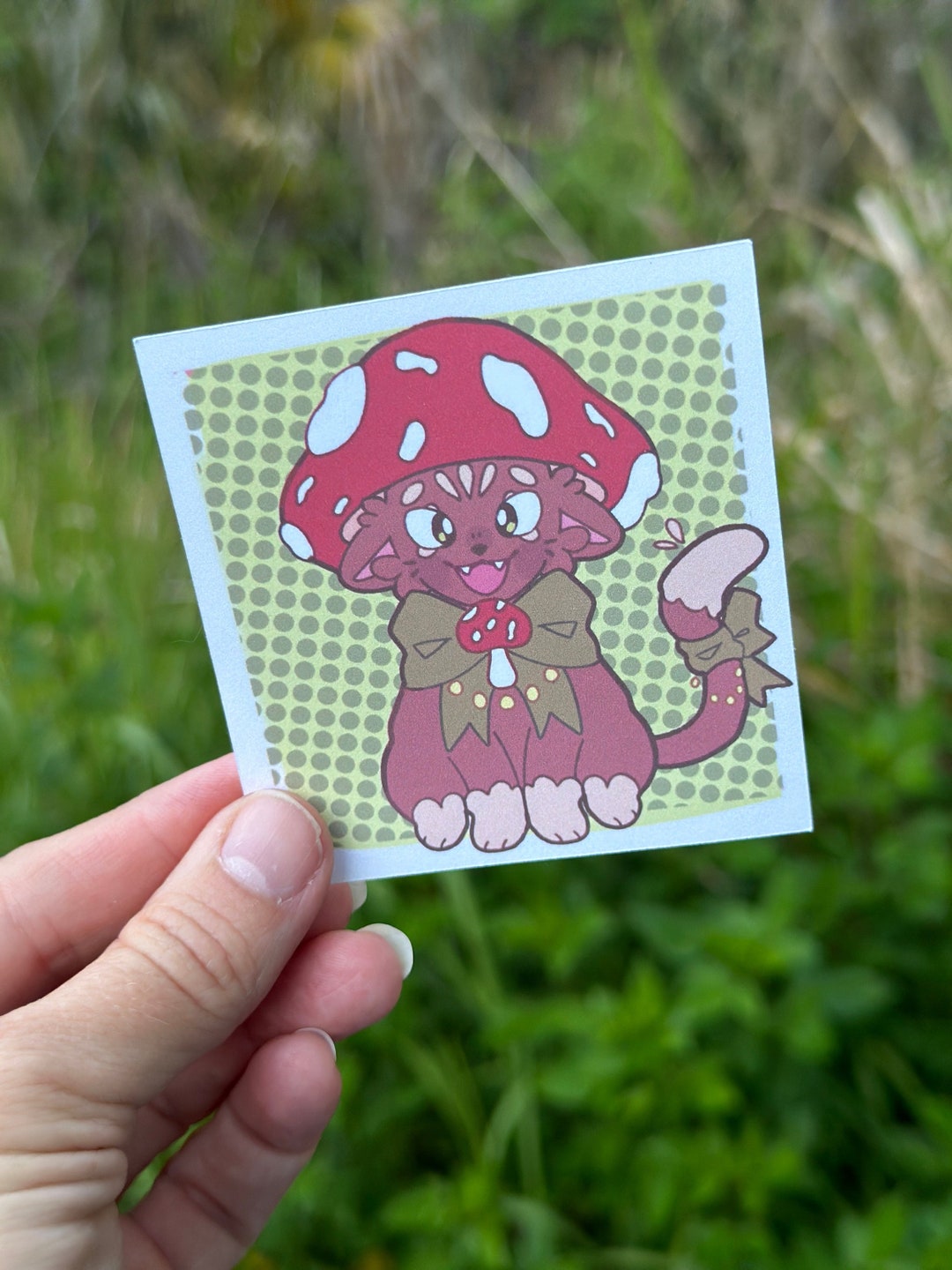 Mushroom Cat Sticker - Etsy