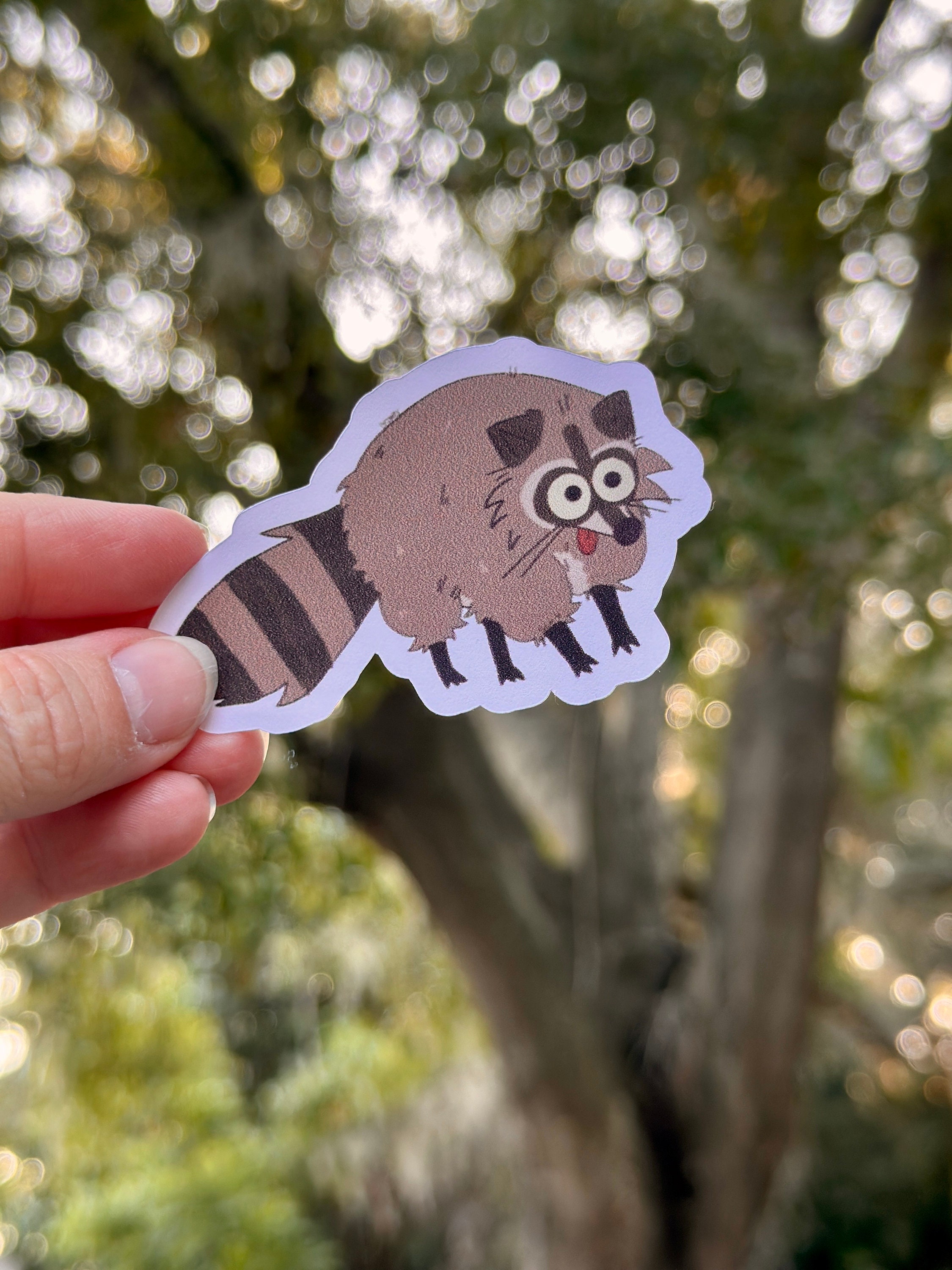 Goofy Raccoon Sticker - Etsy