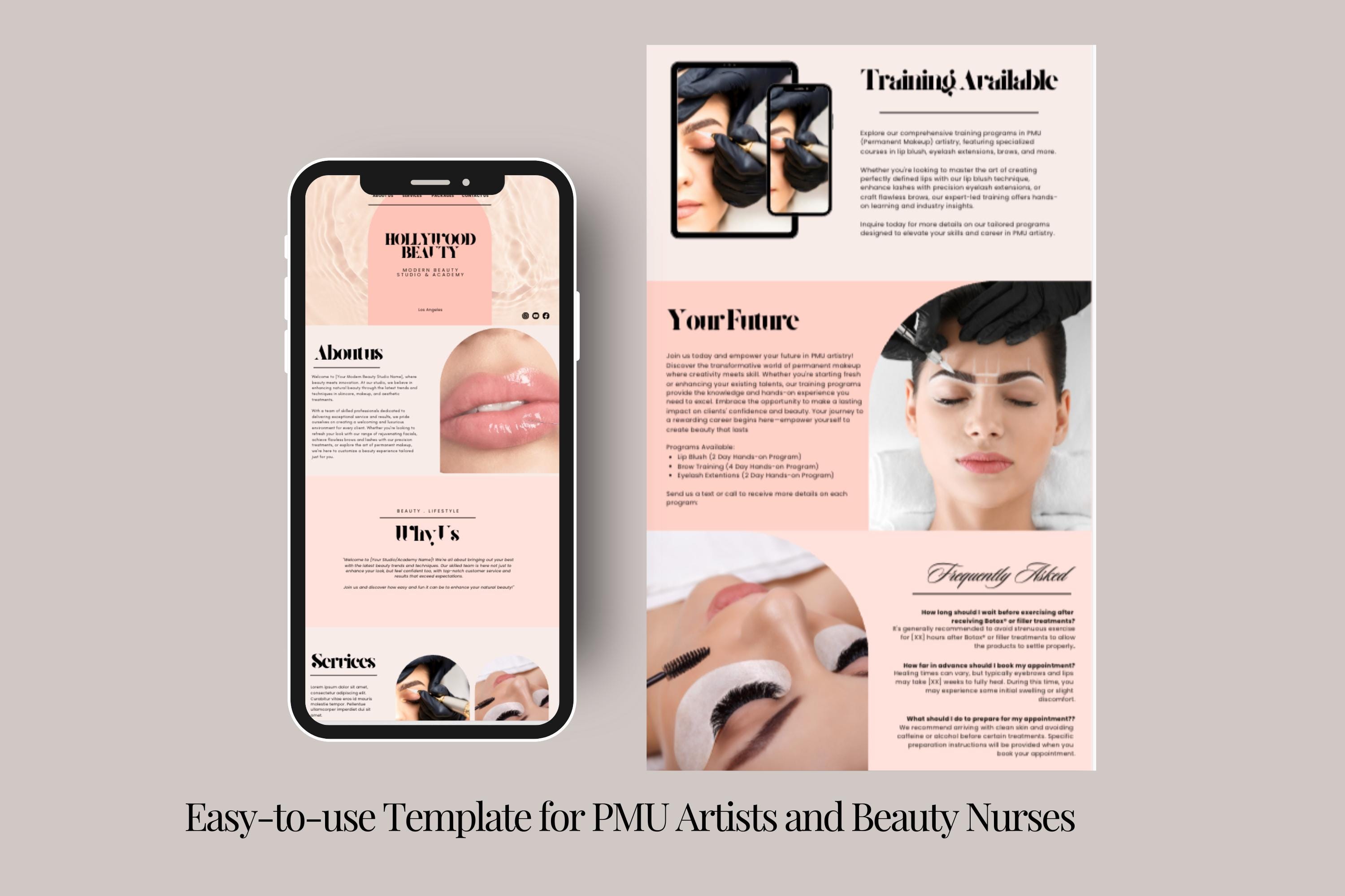The Ultimate Beauty Website Template for Lip Blush & Lash Techs ...