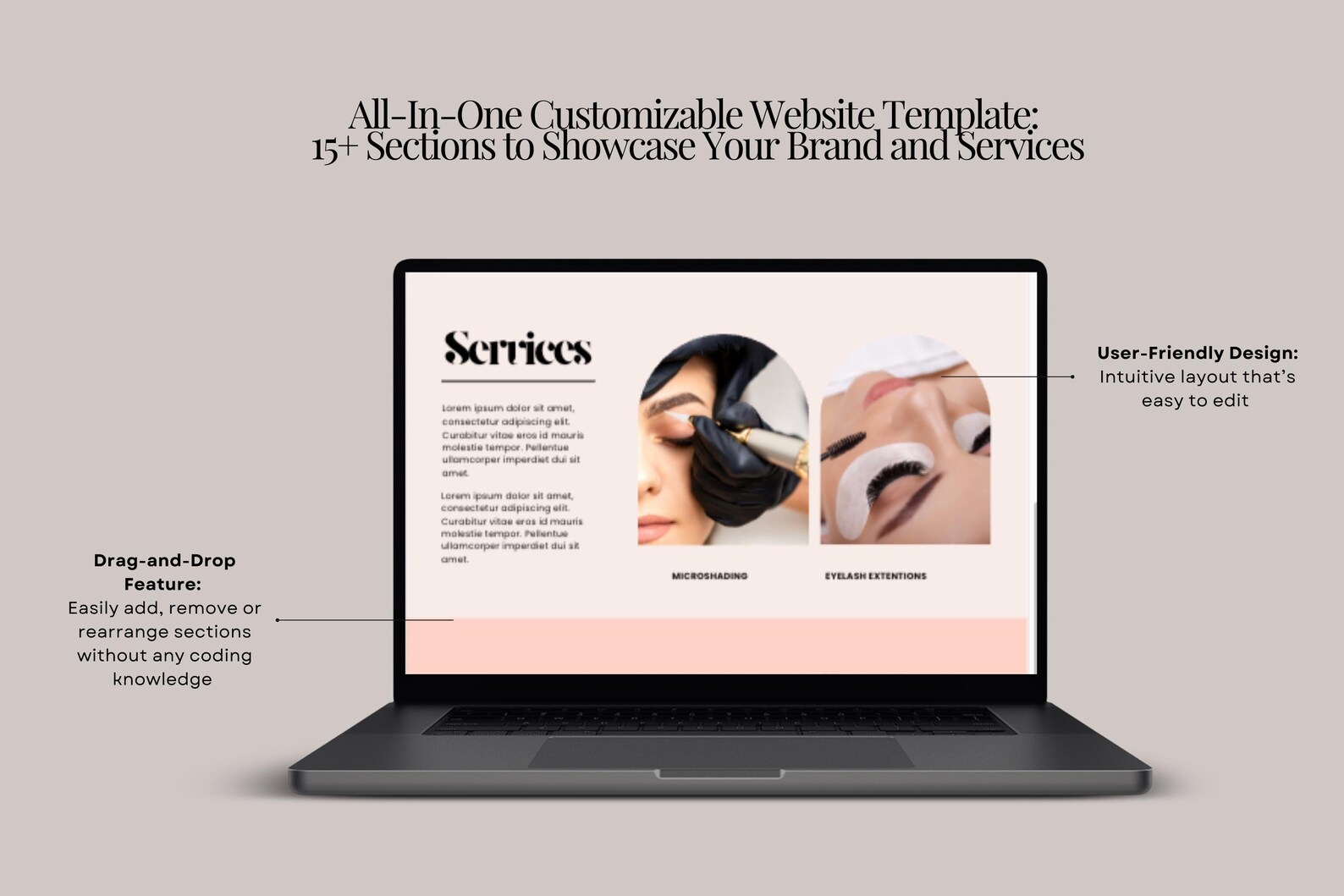 The Ultimate Beauty Website Template for Lip Blush & Lash Techs ...