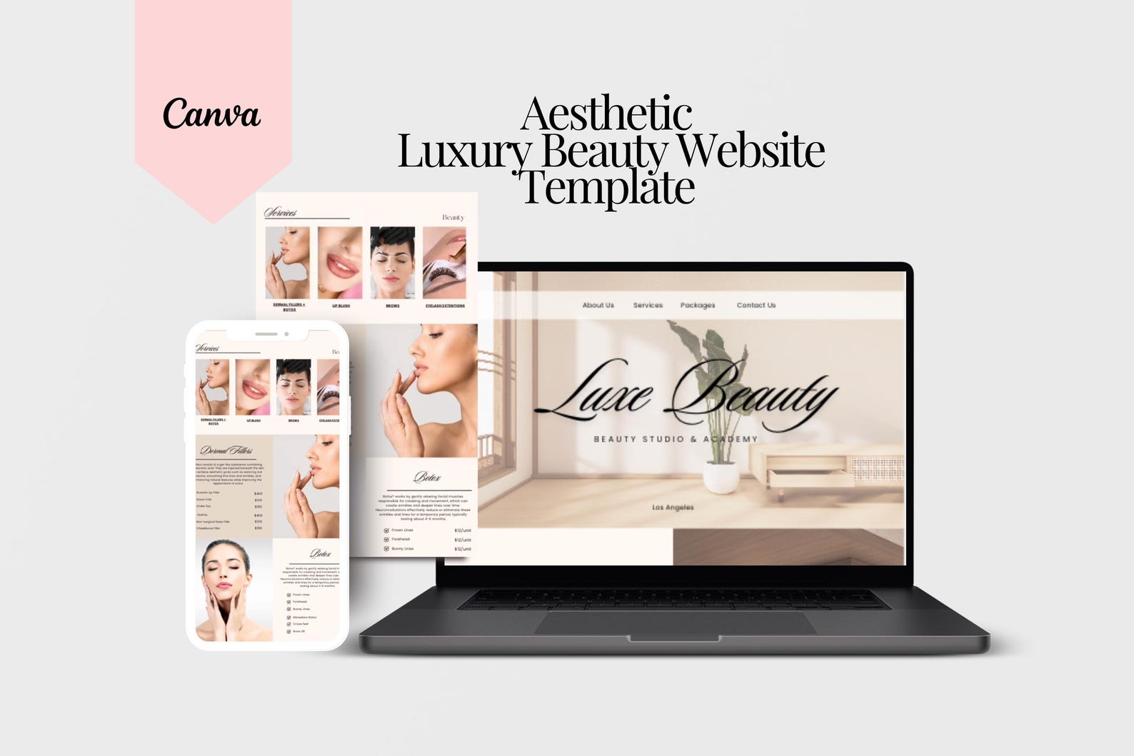 Luxury Beauty Website Template for Lip Blush, PMU Artists, Beauty Nurses, Educators, PMU Lash ...