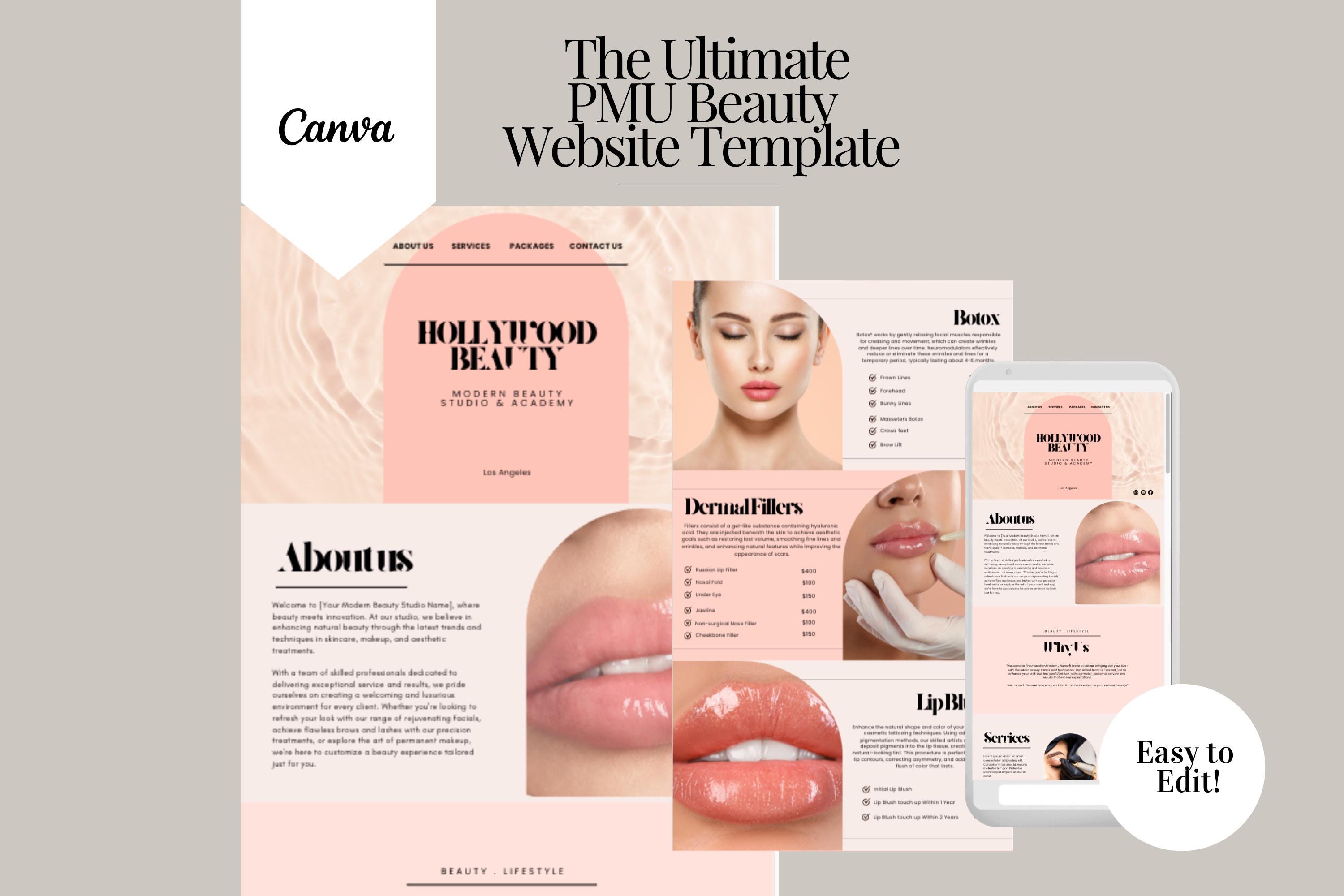 The Ultimate Beauty Website Template for Lip Blush & Lash Techs ...