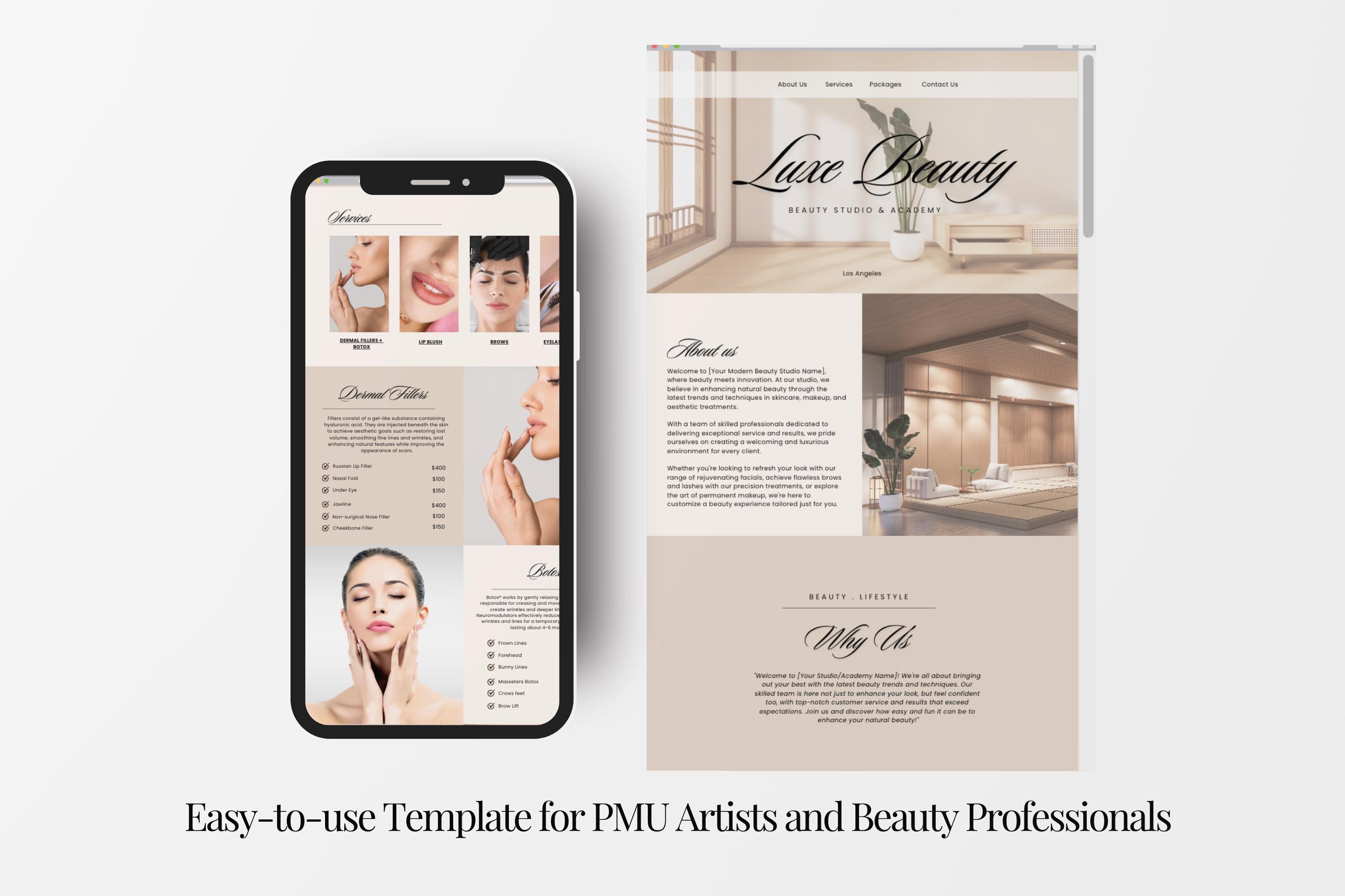 Luxury Beauty Website Template for Lip Blush, PMU Artists, Beauty ...