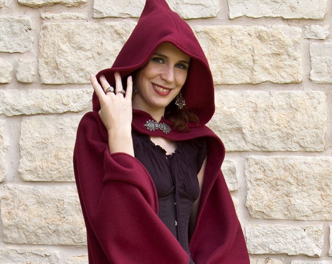 Burgundy Rogue Cape Renaissance Clothing Halloween Costume - Etsy