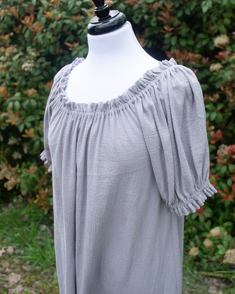 Grey Gauze Chemise With Short Sleeves Renaissance Shift - Etsy