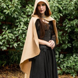 Tan Rogue Cape Adult Halloween Costume Unisex Cloak Renaissance Costume ...
