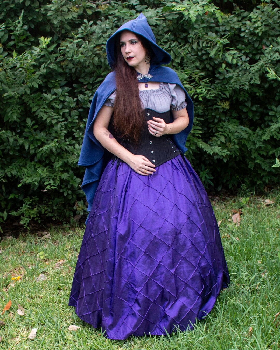 Navy Blue Rogue Cape, Pointed Hood, Medieval Renaissance Clothing ...