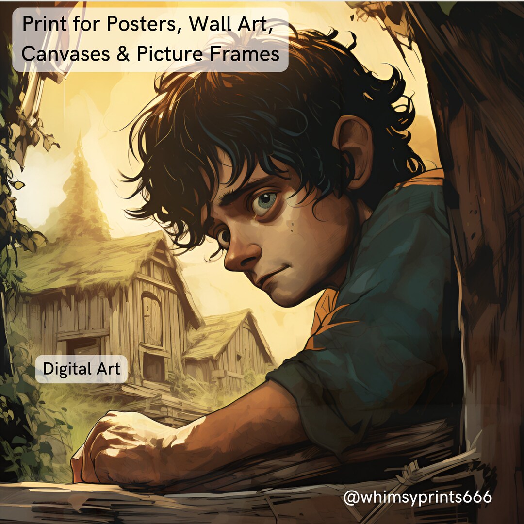 Lord of the Rings Frodo Hobbit Printable Digital Fantasy Art for ...