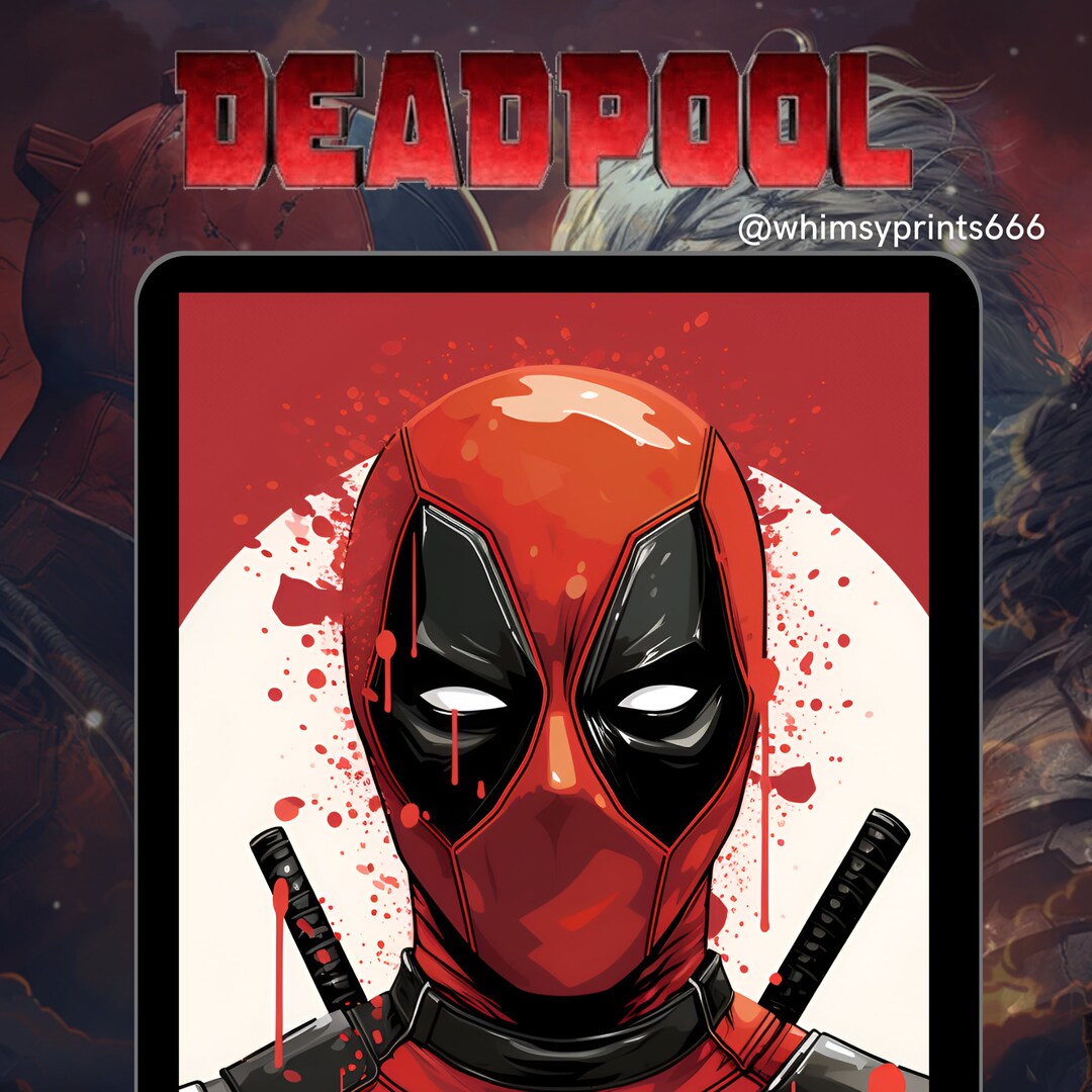 Deadpool Digital Printable Color Paint by Numbers Art DIY Painting ...