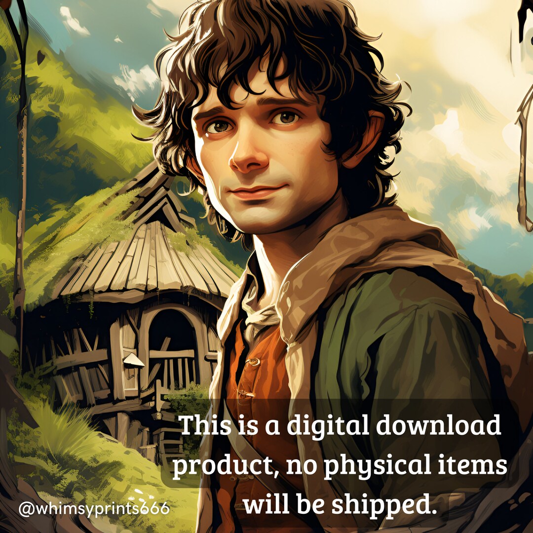 Lord of the Rings Bilbo Hobbit Printable Digital Fantasy Art for ...
