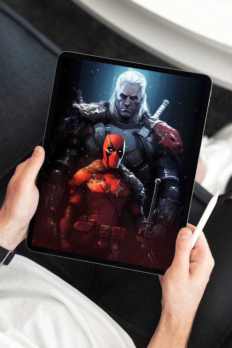 Deadpool the Witcher Digital Printable Color Paint by Number Art DIY ...