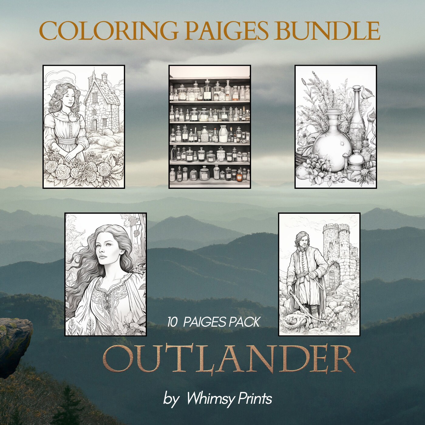 Outlander Printable Happy Adult Coloring Book Paiges Sassenach Scotland ...