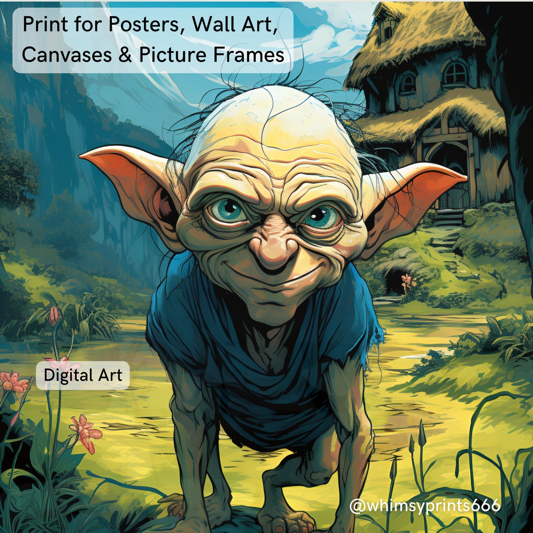 Digital Lord of the Rings Gollum Printable Fantasy Art for Posters ...