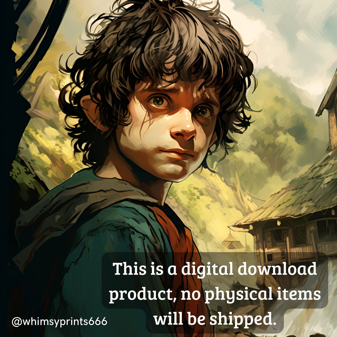 Lord of the Rings Frodo Hobbit Printable Digital Fantasy Art for ...