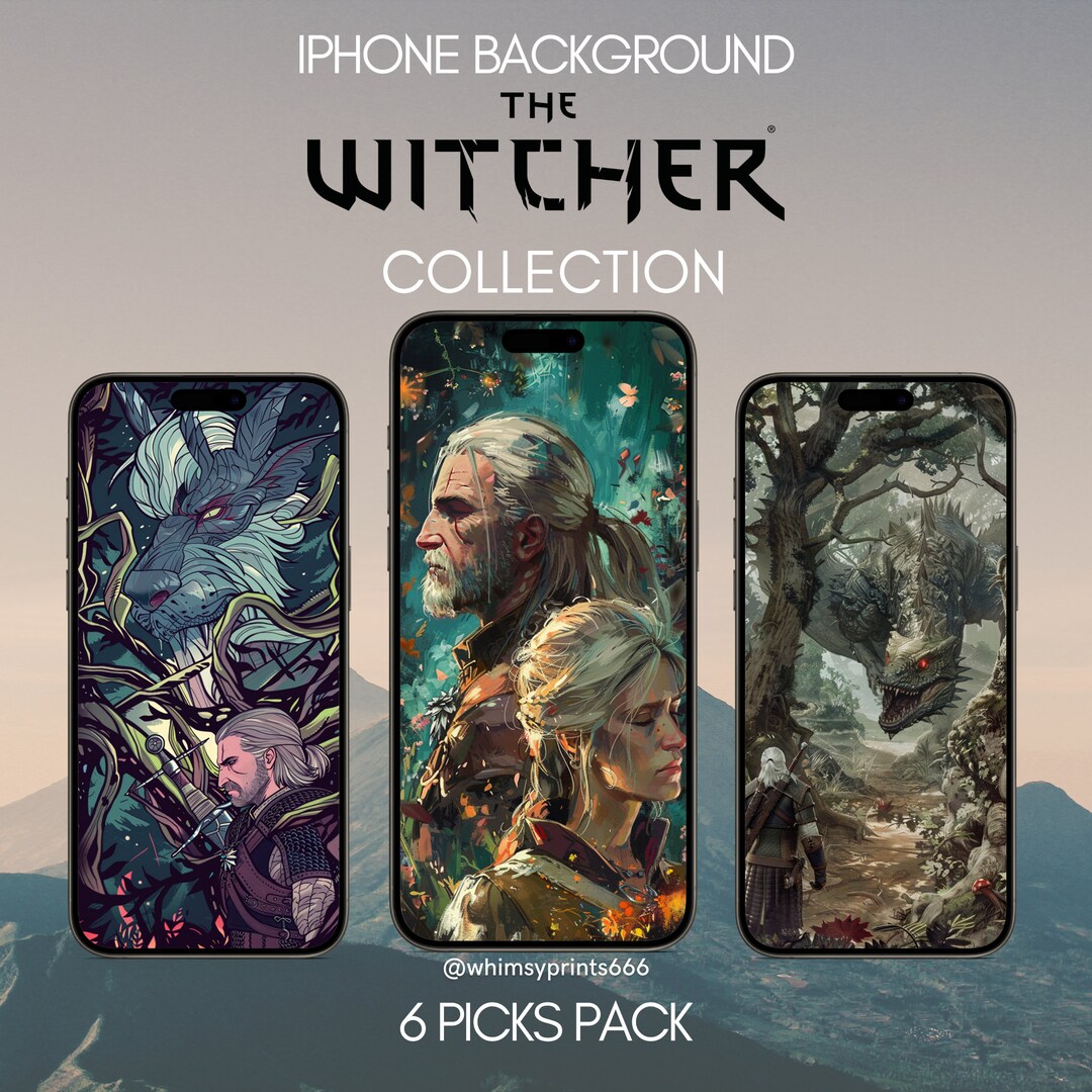 The Witcher Smartphone iPhone Wallpaper Background Set 6xset Digital ...