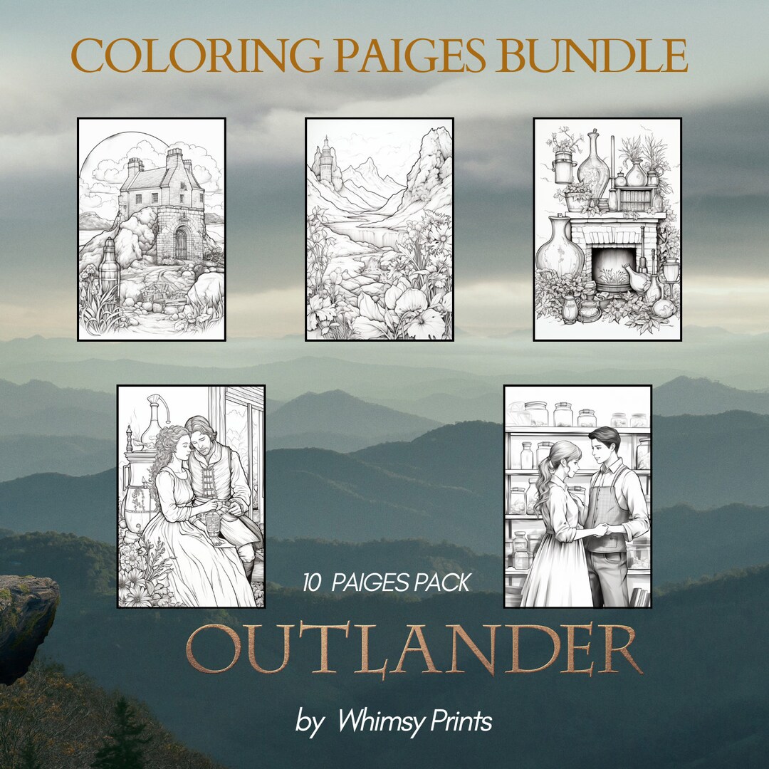 Outlander Printable Happy Adult Coloring Book Paiges Sassenach Scotland ...