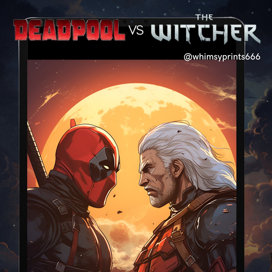 Deadpool the Witcher Digital Printable Color Paint by Numbers Art DIY ...