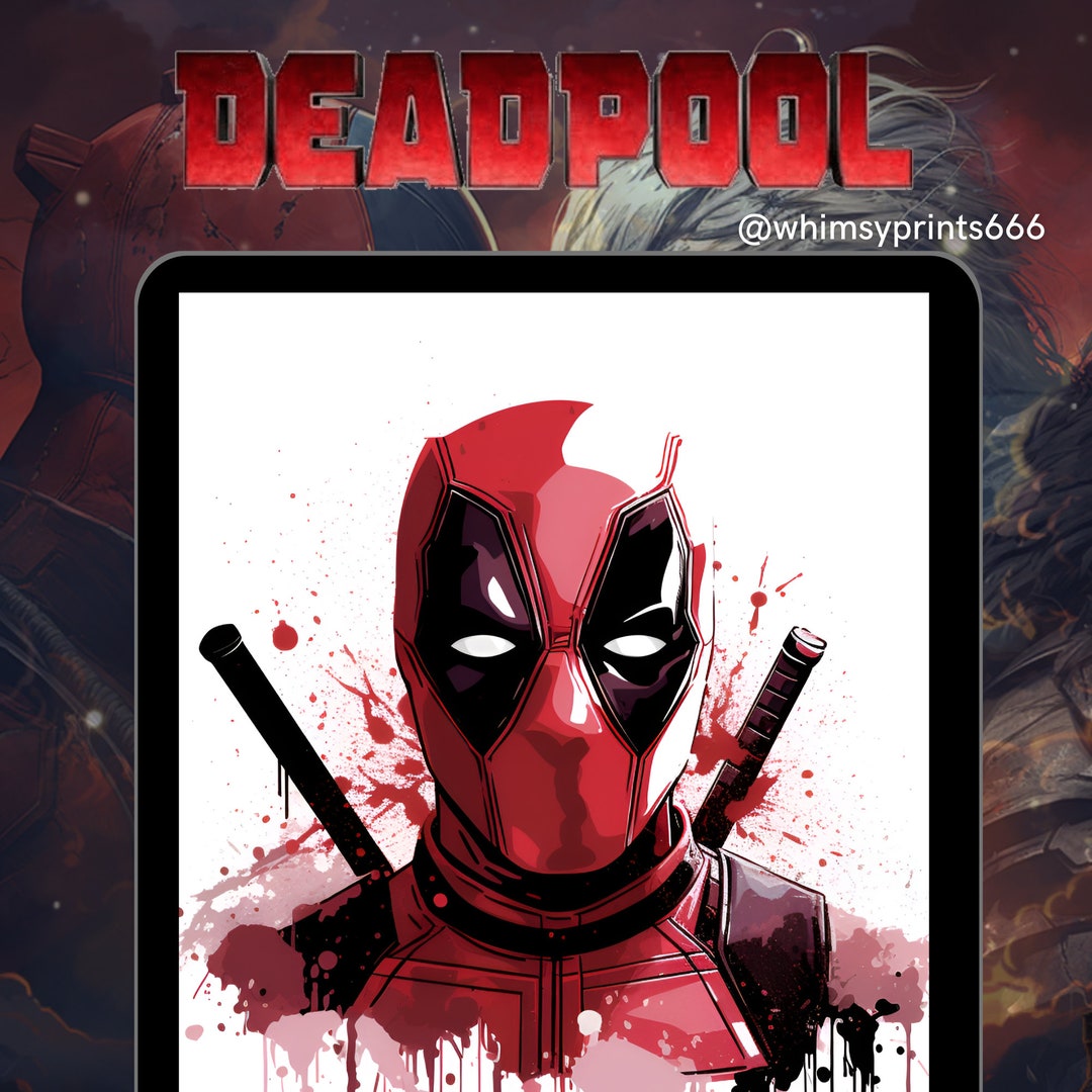 Deadpool Digital Printable Color Paint by Numbers Art DIY Painting ...