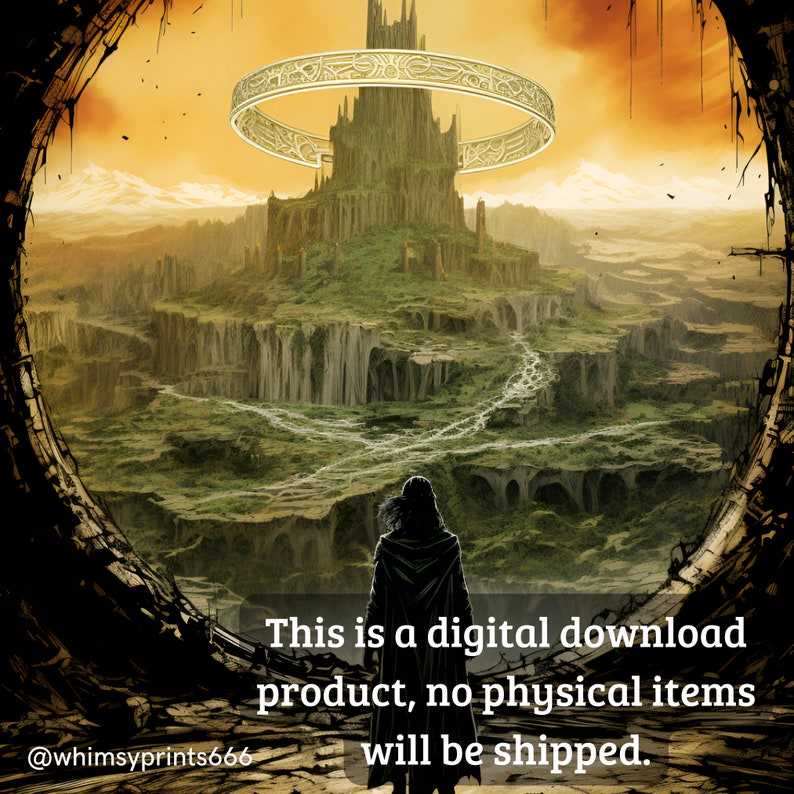 Lord of the Rings Mordor Sauron Printable Digital Fantasy Art for ...