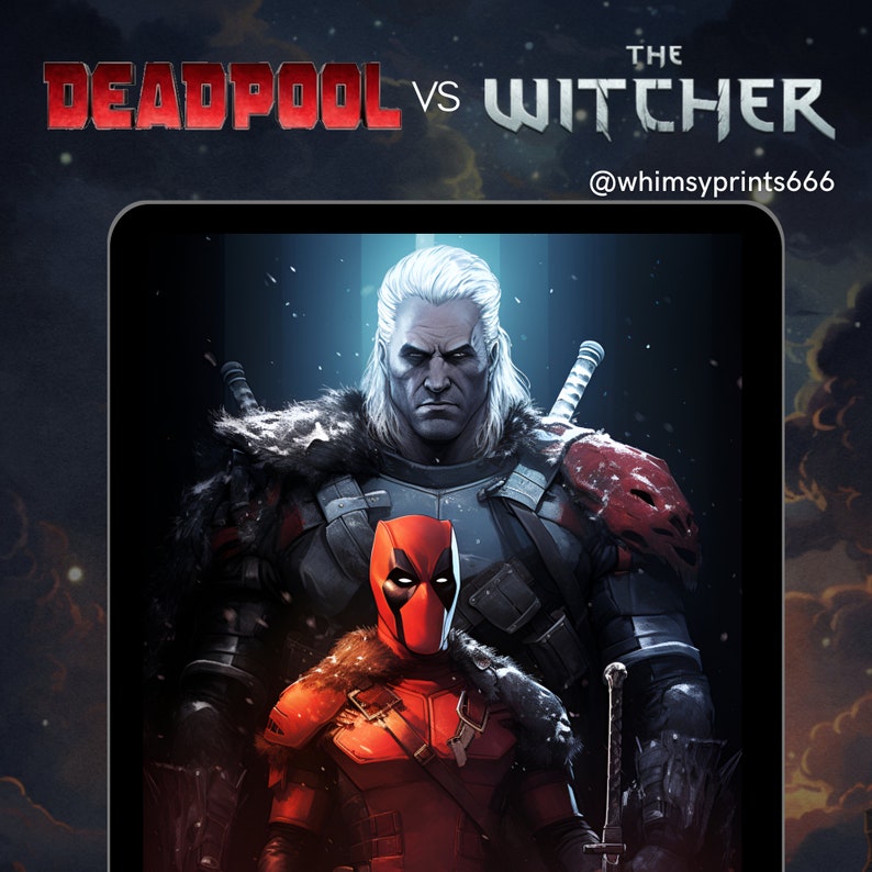 Deadpool the Witcher Digital Printable Color Paint by Number Art DIY ...
