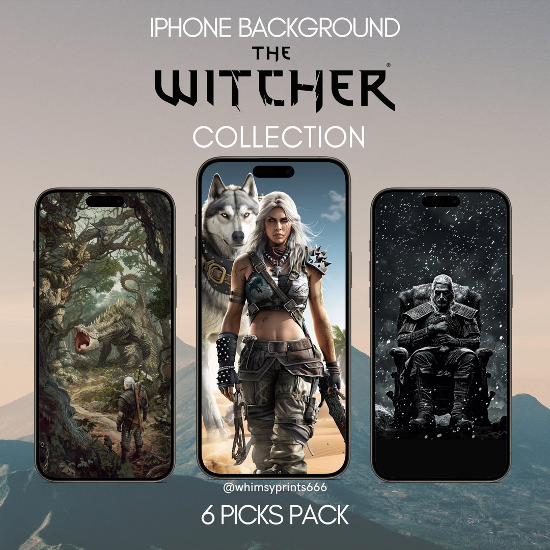 The Witcher Smartphone iPhone Wallpaper Background Set 6xset Digital ...