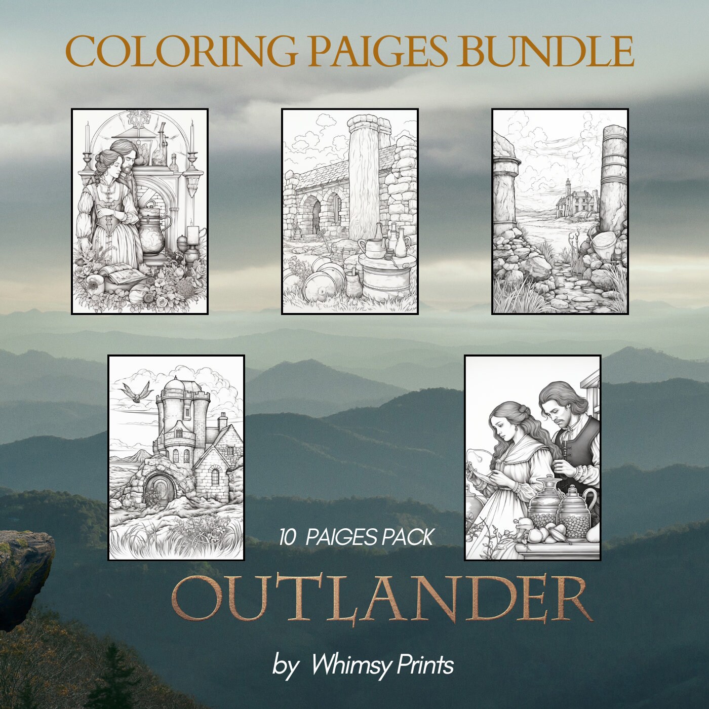 Outlander Printable Happy Adult Coloring Book Pages Sassenach Scotland ...