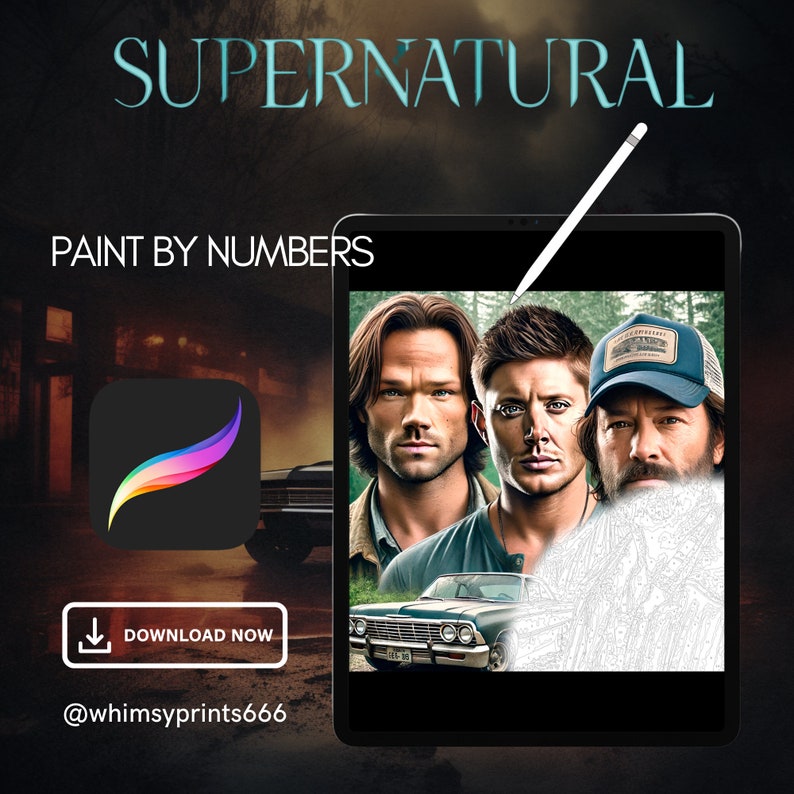 Supernatural Fan Art Paint by Numbers - Winchester Brothers Procreate ...