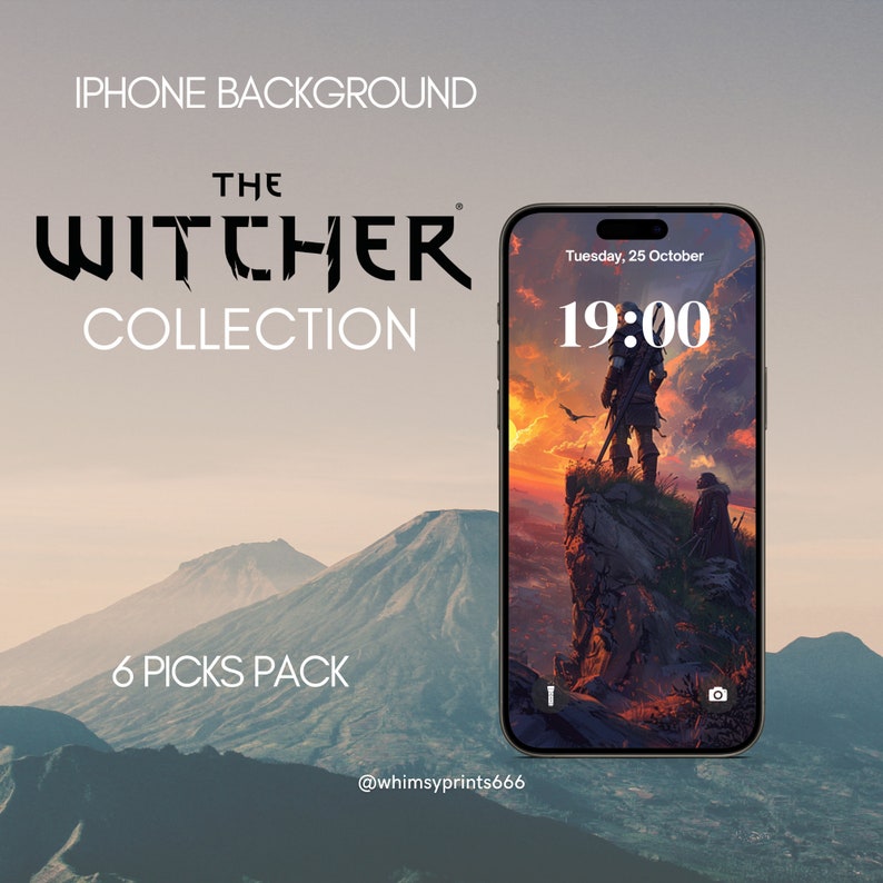 The Witcher Smartphone iPhone Wallpaper Background Set 6xset Digital ...
