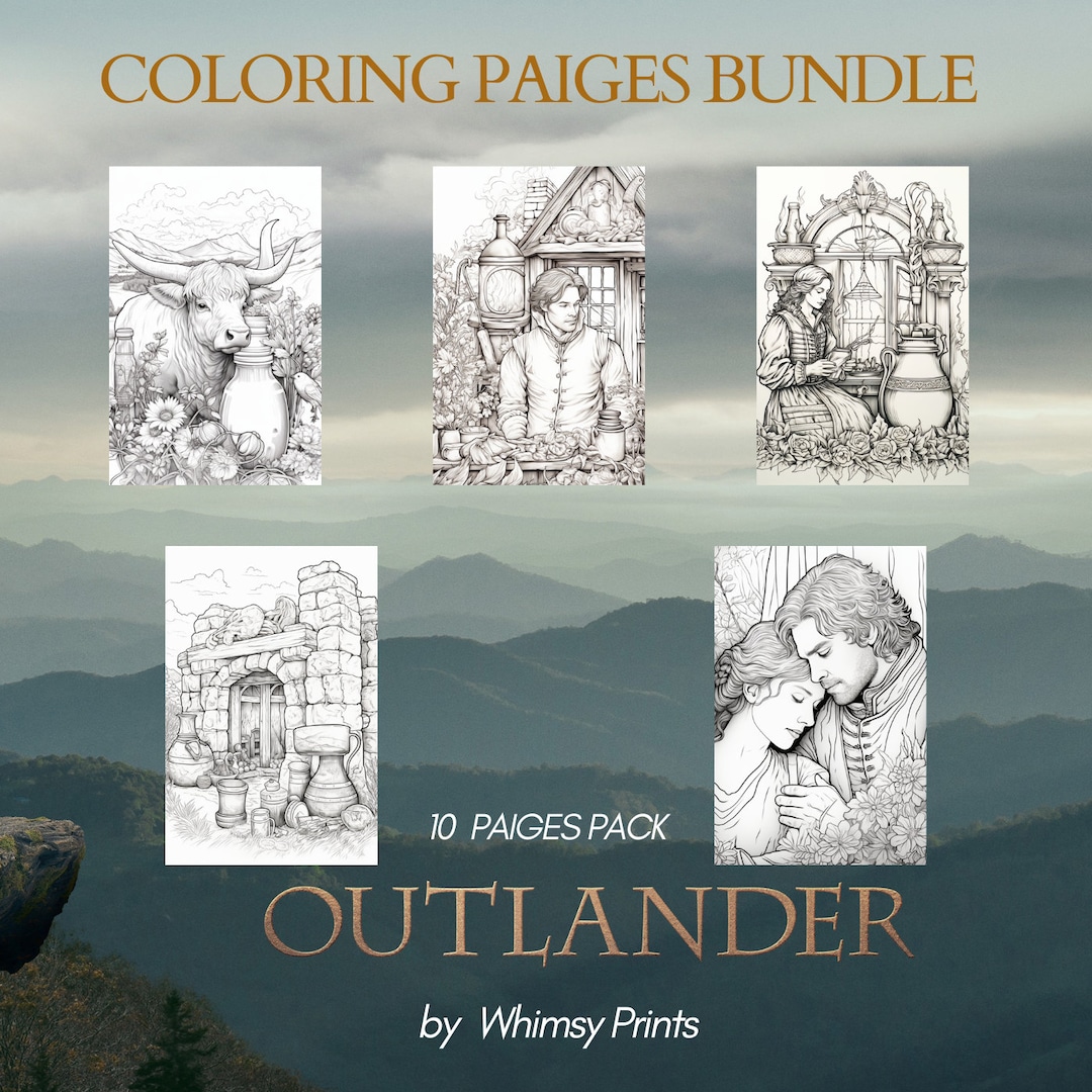 Outlander Printable Happy Adult Coloring Book Pages Sassenach Scotland ...