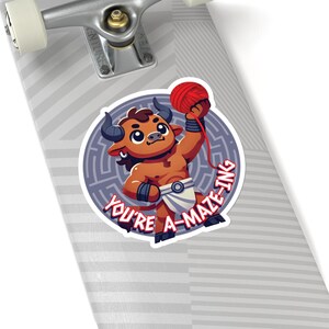Cute Minotaur Sticker With Greek Mythology Labyrinth You're A-maze-ing ...