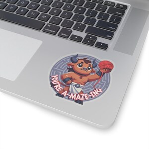 Cute Minotaur Sticker With Greek Mythology Labyrinth You're A-maze-ing ...