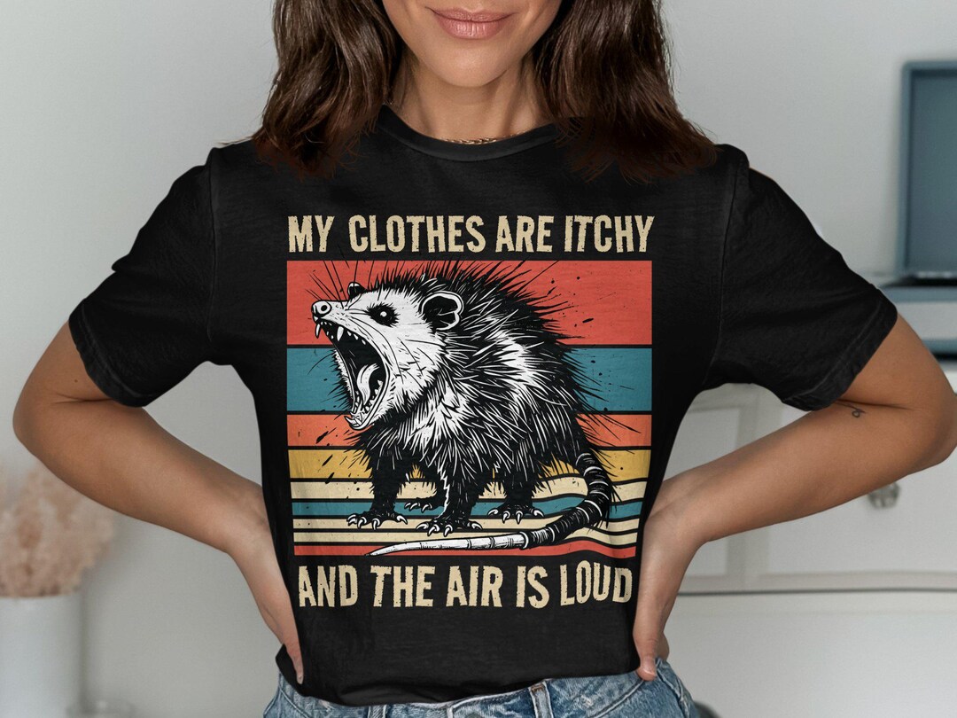 Funny Screeching Possum Softstyle T-shirt: Retro Sunset Neurodivergent ...