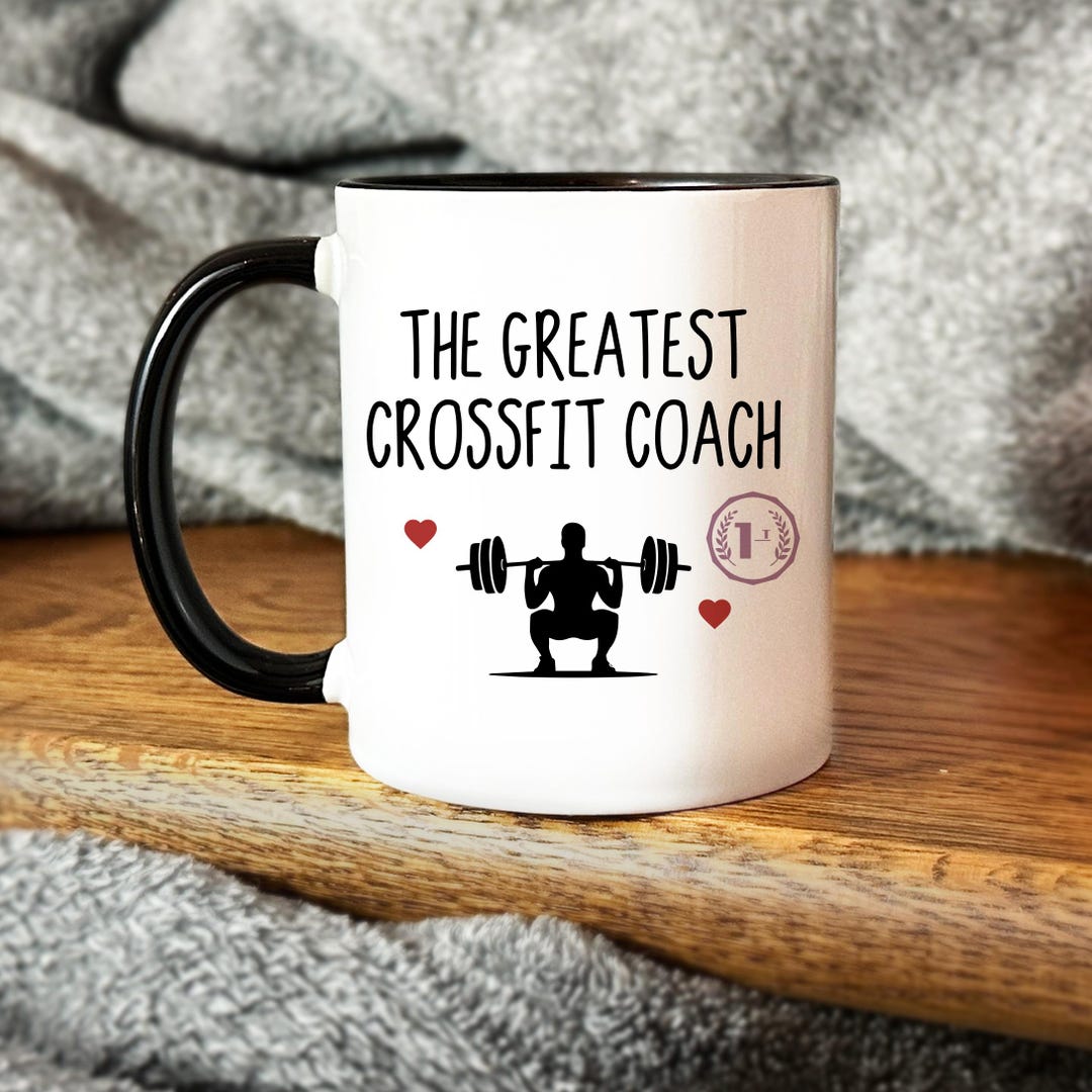 Crossfit Coach Mug, Funny Gym Trainer Gift, Barbell Coffee Cup ...