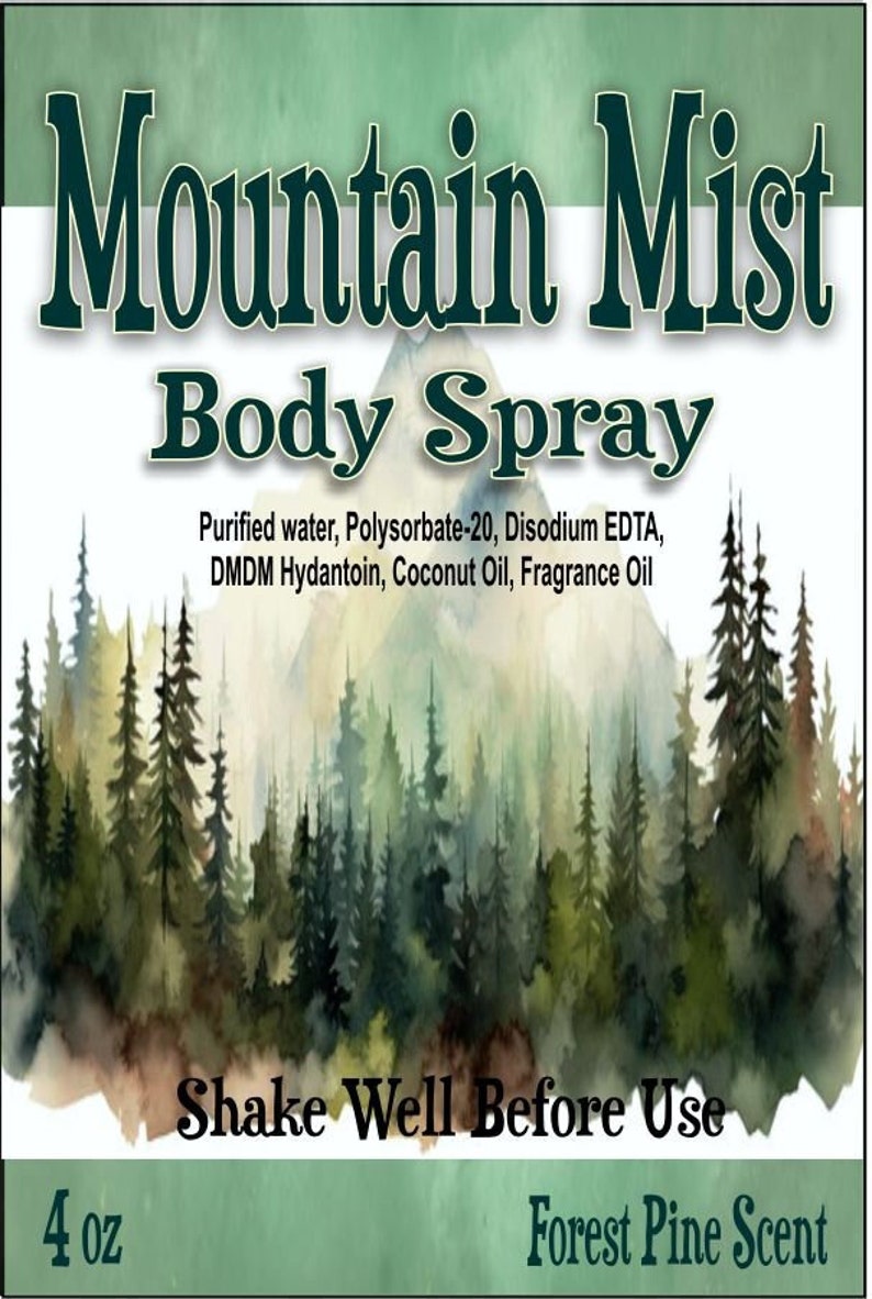Mountain Mist Body Spray All Natural Body/room/car Spray 4 Oz Forest ...