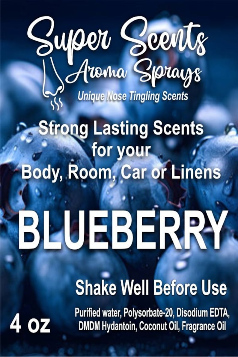 Unique Blueberry Spray All Natural Body/room/car Spray 4 Oz by Super ...
