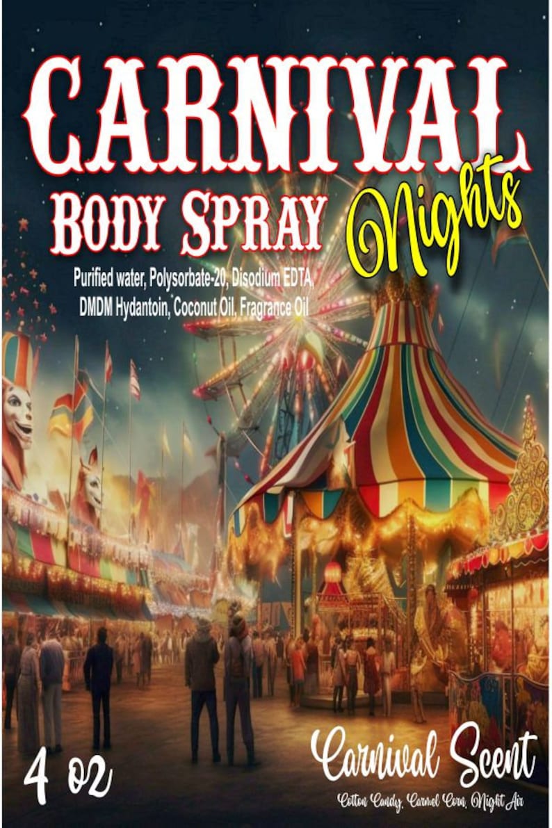 Unique Carnival Nights Spray All Natural Body/room/car Spray 4 Oz by ...