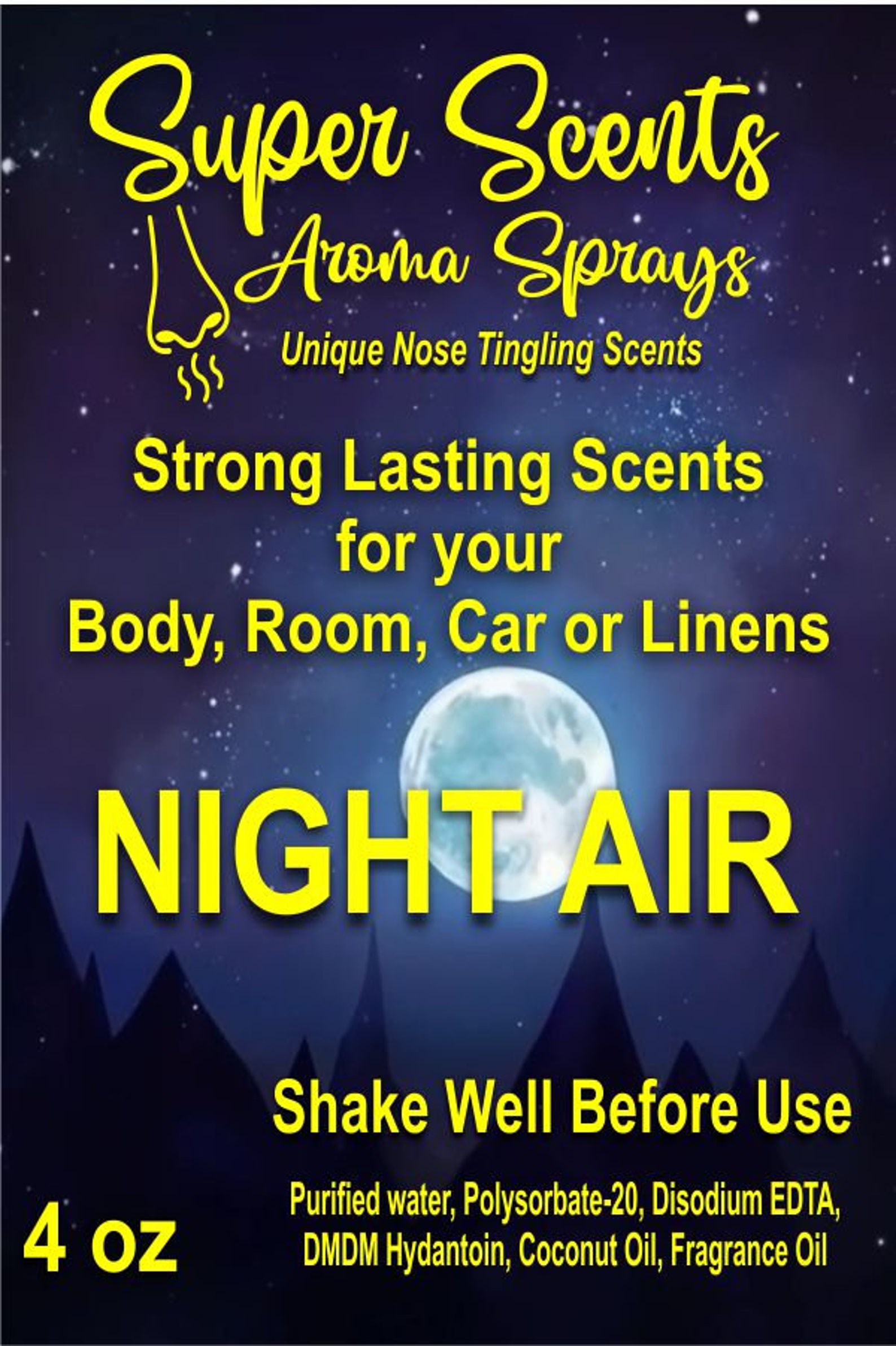Unique Night Air Body Spray All Natural Body/room/car Spray 4 Oz by ...