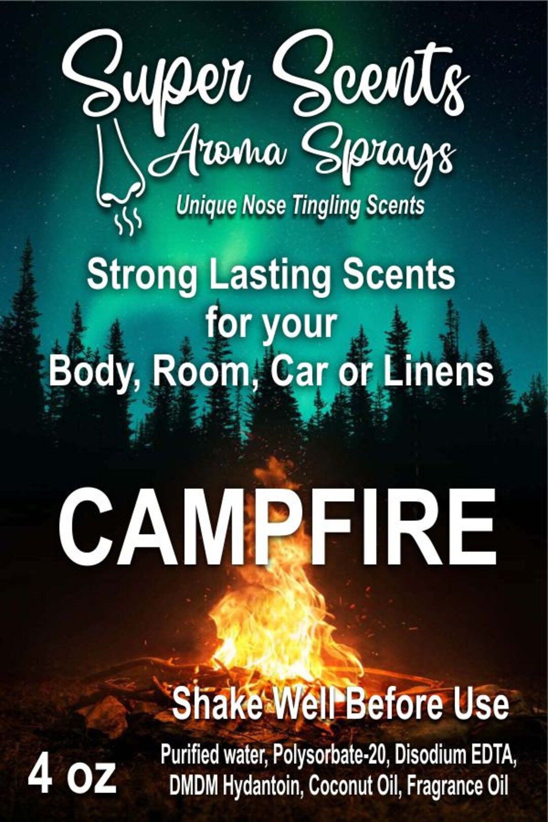 Campfire Body Spray All Natural Body/room/car Spray 4 Oz by Super Scents FREE SHIPPING - Etsy