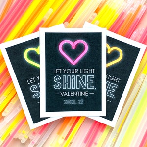 Glow Stick Valentine Cards: Editable Printable DIY (PDF) - Etsy