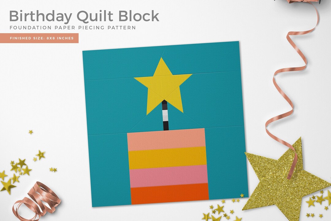 Birthday Quilt Block | Foundation Paper Piecing - Etsy